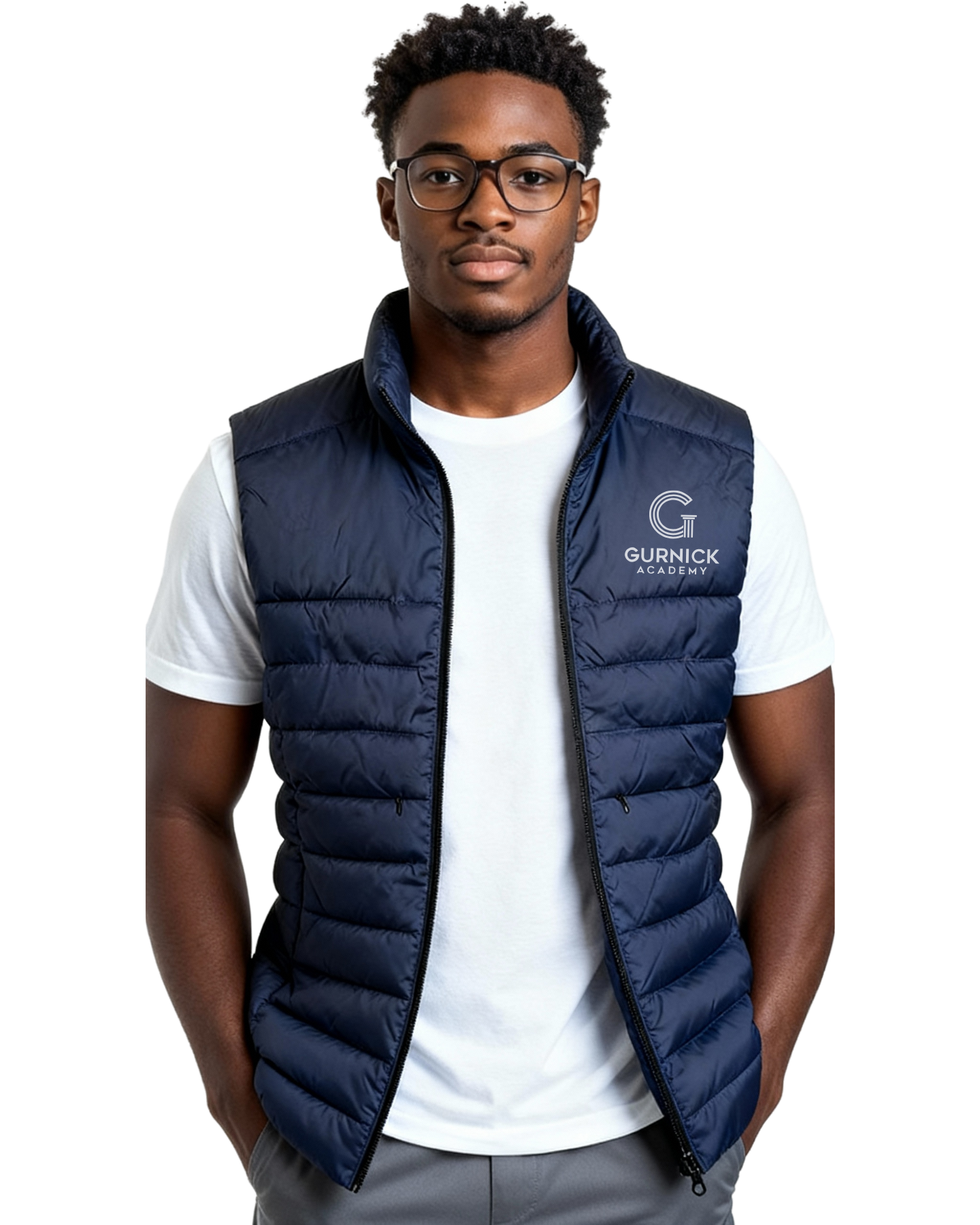 Gurnick Academy Blue Puffer Stuff Vest - Fitted Overlayer – Gurnick ...